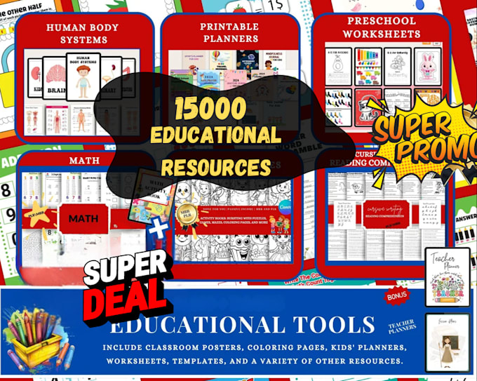 Provide 15000 mega bundle of educational resources by Emarketing0 | Fiverr