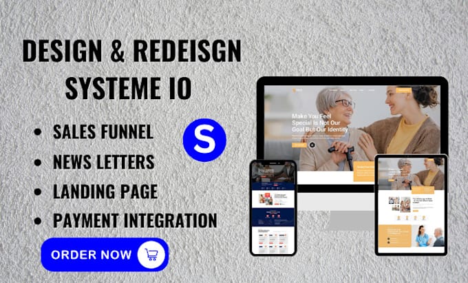 Design systeme io sales funnel gohighlevel landing page leadpages click ...
