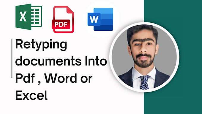 Retype and convert documents, images ocr, pdf, jpeg to word or excel ...