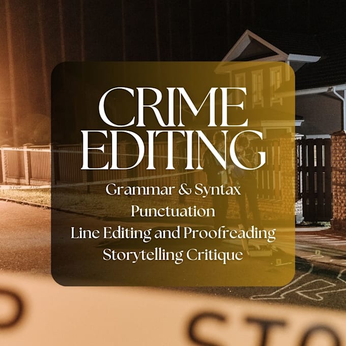 Edit and critique your crime novel by Juliaknowsbooks | Fiverr