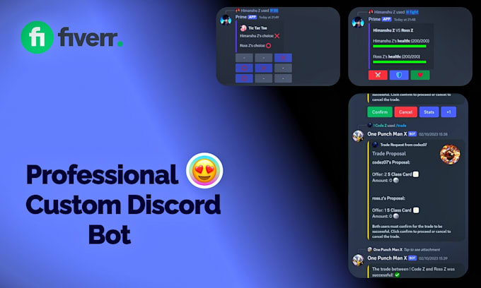 Create a professional custom discord bot by Codez07 | Fiverr