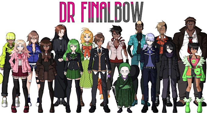 Draw danganronpa original character sprites by Bizoo0o | Fiverr