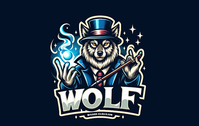 Make an amazing wolf magician, joker, clown mascot logo in one day by ...