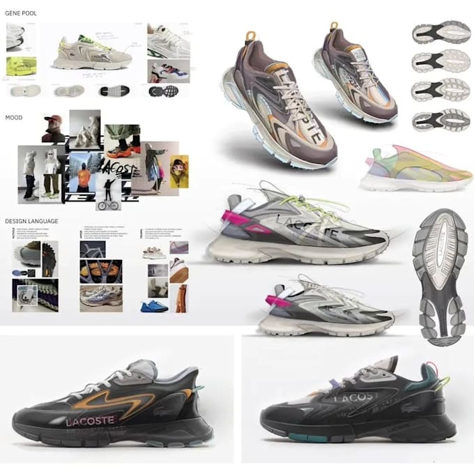 Tech pack for shoe footwear sneaker clothing illustration technical ...