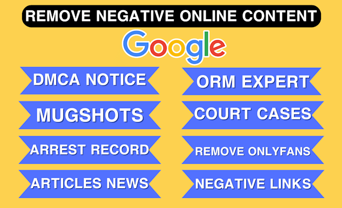 Erase negative links remove mugshots articles false news delete cases ...