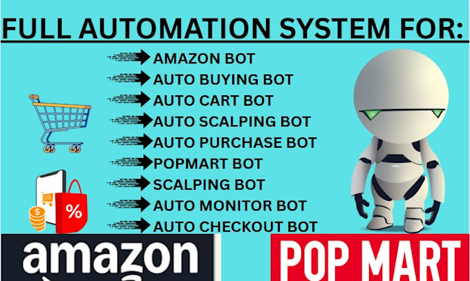 Build checkout bot, pokemon center bot, popmart bot, purchase bot ...