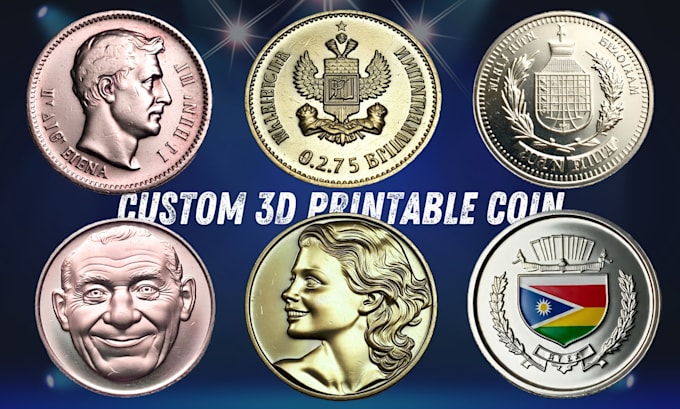 Design 3d printable coin, bas relief, 3d medallion, model crypto, 3d ...