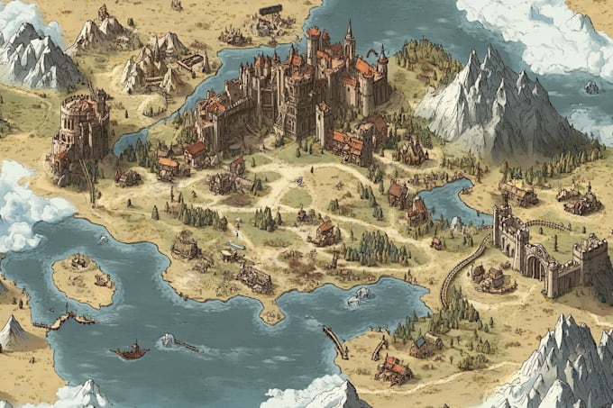 Create a high quality fantasy map for dnd, stories and campaigns by ...