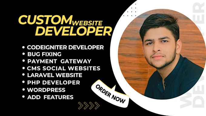 Be your custom php, codeigniter, core php developer, php laravel ...