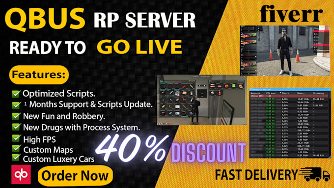 Provide fully custom qbus fivem roleplay server by Mr_dx_dev | Fiverr