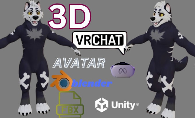 Do 3d model, rig 3d model, vrchat avatar, custom 3d character, 3d ...