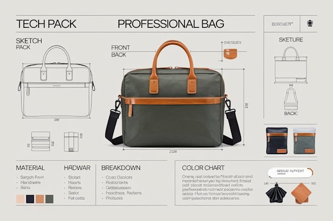 Create custom bag design, tech pack, handbag, and tote bag for your ...