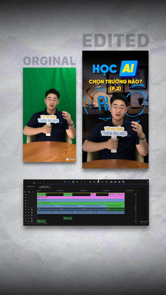 Do professional video editing for youtube, facebook, tiktok by Thuan_trg | Fiverr