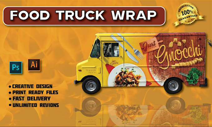 Design stylish food truck wrap, premium food truck wrap, food truck ...