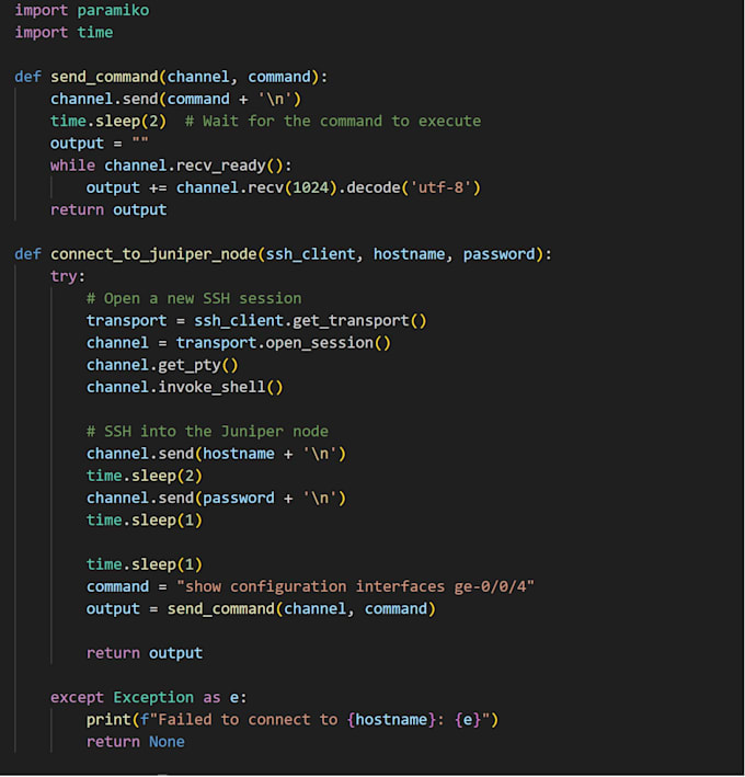 Do python automation for cisco and juniper devices by Ahamdi | Fiverr