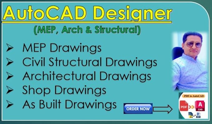 Draw mep arch struct drawings in autocad plans elevations sections by Shago_mayo | Fiverr
