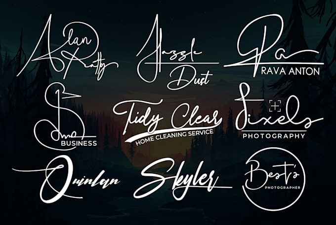 Design a modern signature, handwritten, scripted, cursive logo by ...