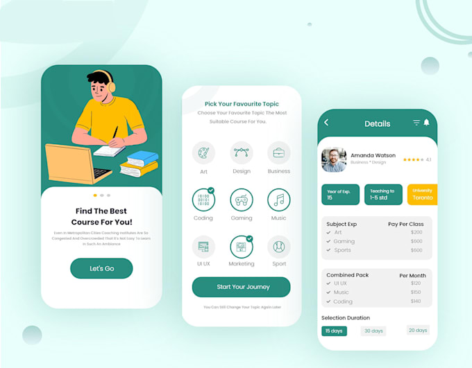 Develop educational app, elearning app, online course app, ai quiz app ...