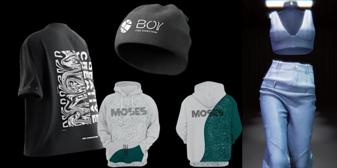 Do 3d clothing mockup 360 animation and clo3d fashion design animation ...