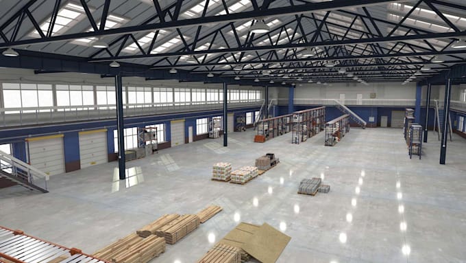 Design 3d factory, 3d warehouse, and factory plan layout interior and ...