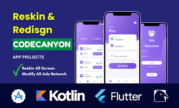 Do reskin android app, redesign and customize codecanyon app by Wbfixx ...