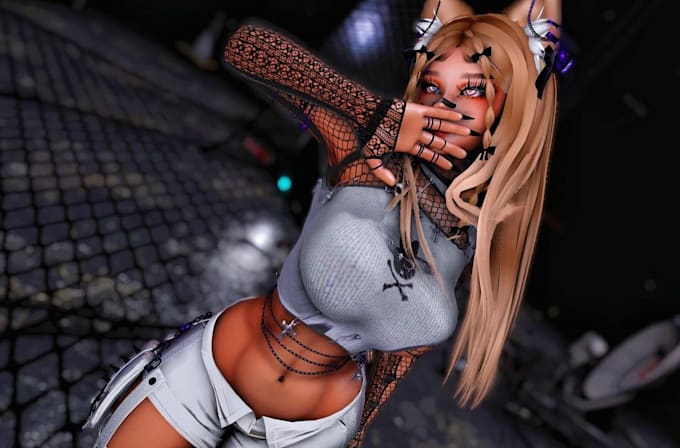 Rig 3d vrchat character anime model,nsfw art, vrchat avatar for ...