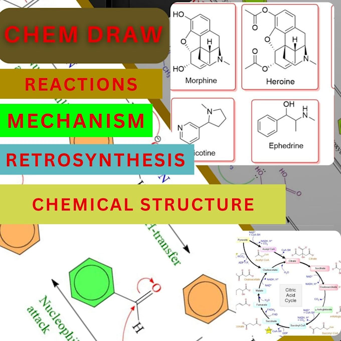 Draw complex chemical structures, reactions and mechanism in chemdraw by Sksannu | Fiverr