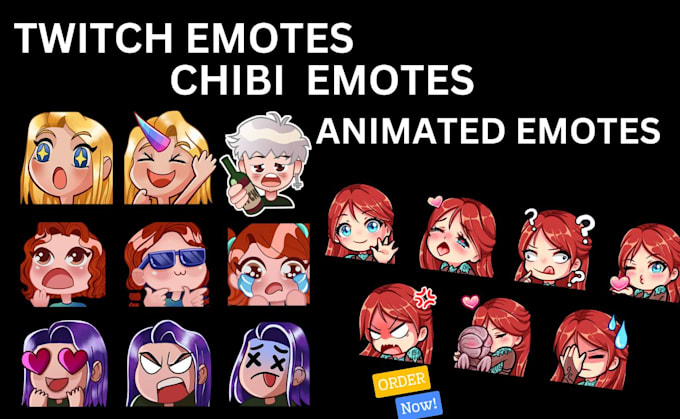Create custom twitch emotes animated emotes chibi emotes sub badges ...
