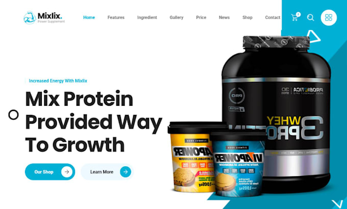 Design private label supplement shopify store health fitness nutrition ...