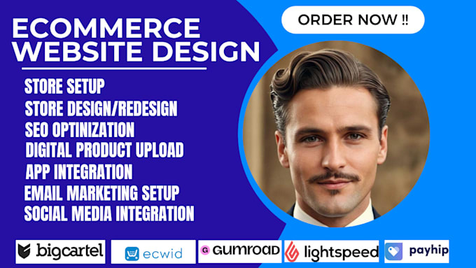 Setup design ecwid lightspeed store bigcartel gumroad payhip ecommerce website by Stephen ...