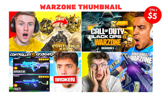 Design professional unique cod warzone thumbnail by Mr_graphixx6 | Fiverr