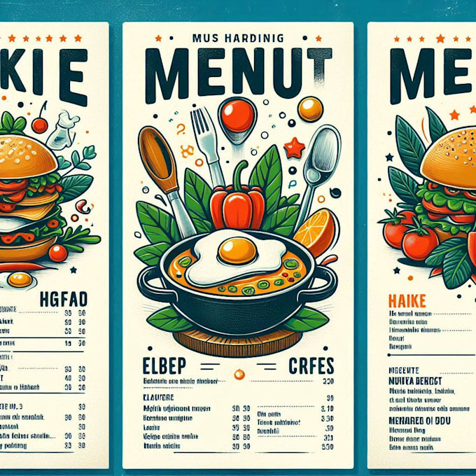 Do an amazing menu design, food menu, by Hellenak968 | Fiverr