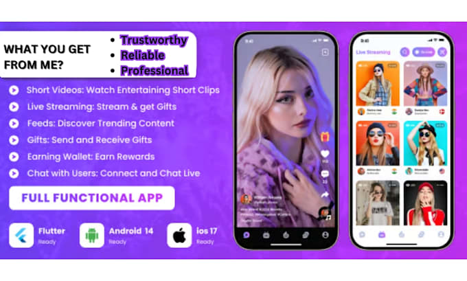 Develop agora live streaming apps in flutter android and ios by Abdulasif734 | Fiverr