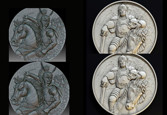 3d bas relief coin 3d coin model 3d medallion coin 3d printing cnc coin ...