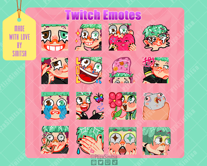Draw a static or animated emote or a pack of emotes by Ptizasinitsa ...