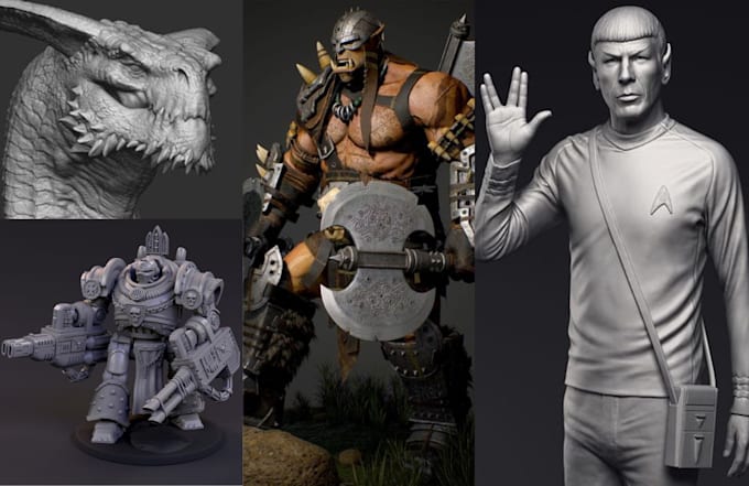 Sculpt 3d character design miniature sculpting zbrush fdm sla resin 3d ...