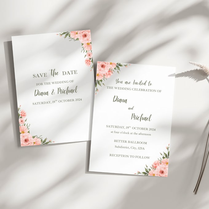 Design the most beautiful wedding invitation by Pirraaction | Fiverr