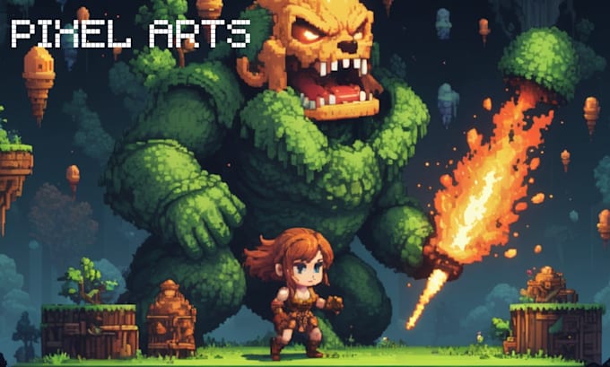 Do 8 bit 16 bit pixel art character animation sprite sheet pixel ...