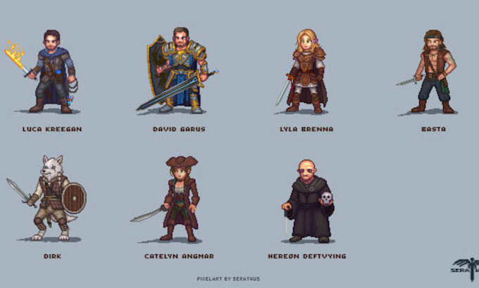 Do pixel art, pixel animation, pixel sprite sheet, rpg game character ...