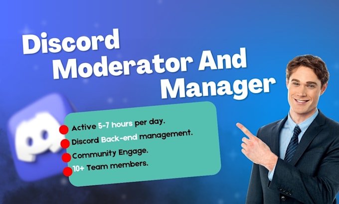 Be your discord moderator, manager and admin by Ahmadchaudhry69 | Fiverr