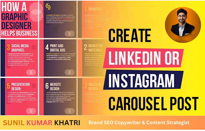 Create eye catching linkedin carousels that drive engagement by Sunil ...