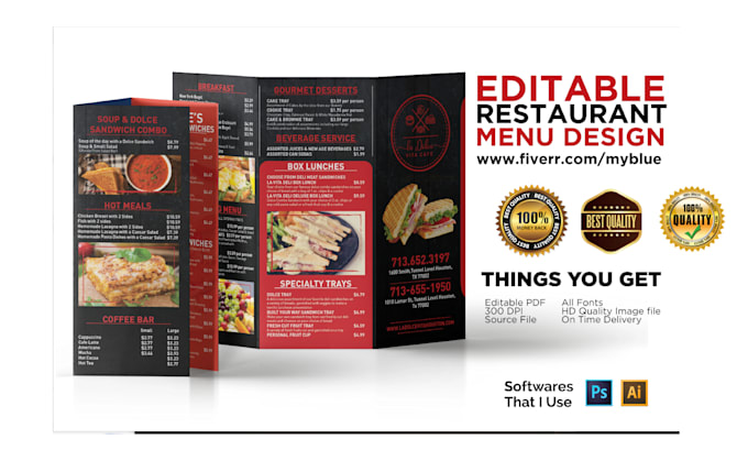 Create editable restaurant menu design digital menus price list by ...