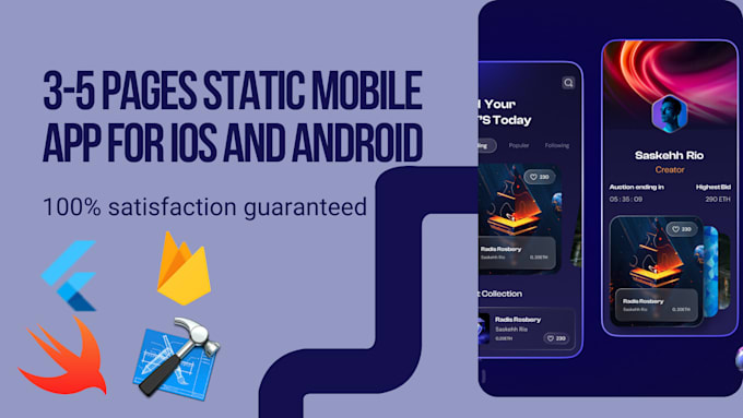 Develop 3 to 5 pages static mobile app for both ios and android by ...