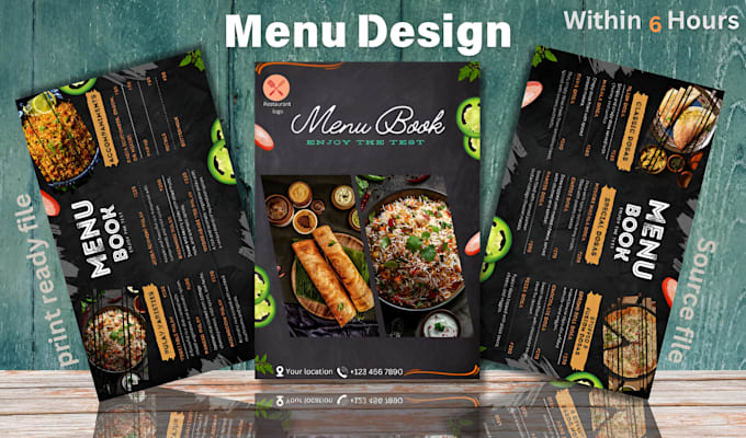 Custom food menu design for restaurants and cafes by Dharvi_pala | Fiverr