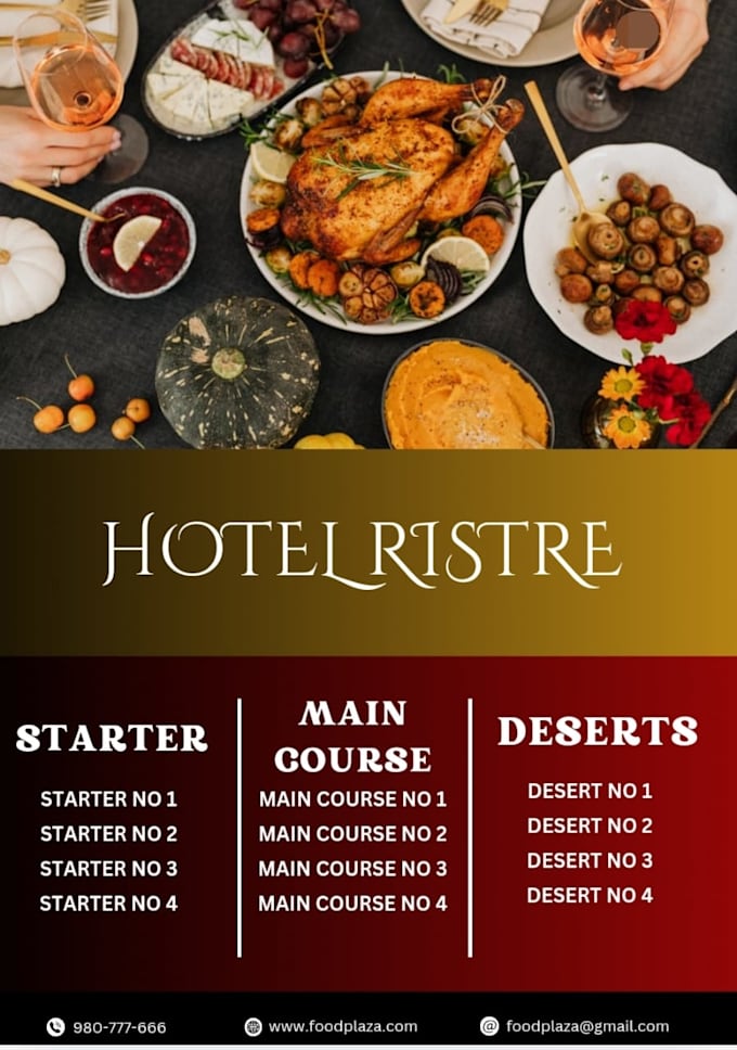 Make a professional menu card by Shreyao | Fiverr