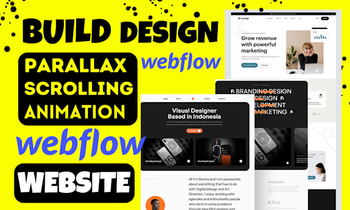 Do 3d parallax webflow website, 3d animated website, threejs scrolling animation by Maxdraw99 ...