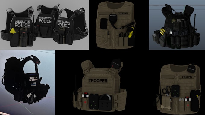 Make custom fivem clothings, mc kuttes both patch,fivem eup biker vests ...