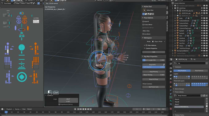 Rig3d in daz, blender,maya,3ds max, 3d character rigging, ue control ...