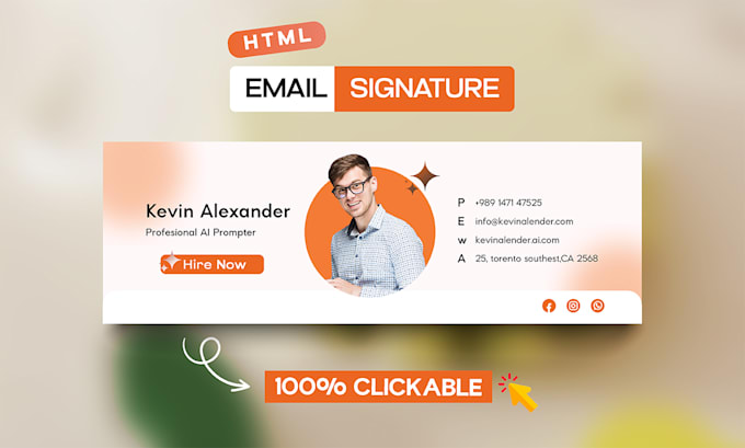 Design html clickable email signature with animation email signature by Stationery61 | Fiverr