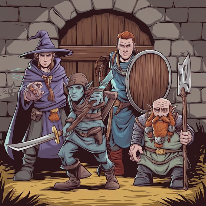 Draw your dnd party by Ionriseian | Fiverr